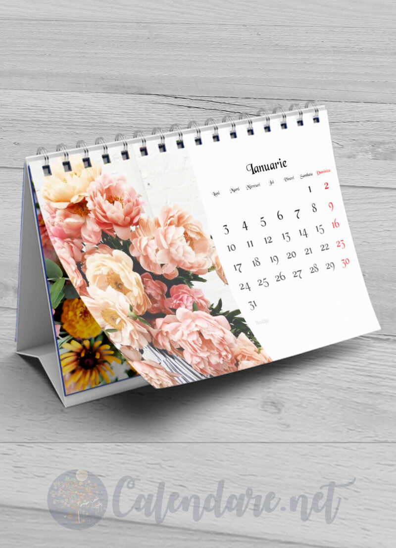 Calendar de birou - flori, Calendare personalizate cu flori